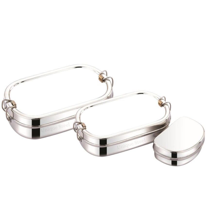 Oval Lunchbox with Inner Snack Container – Unique Steel